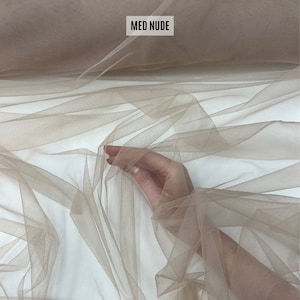 Skin Tone Tulle Fabric by the Yard, Soft and Matte Italian Tulle 63 ...