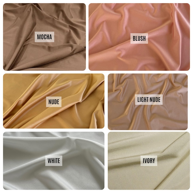Shiny Nylon Spandex Fabric by Yard | 4-way Stretch Lycra Knit | 60 ...