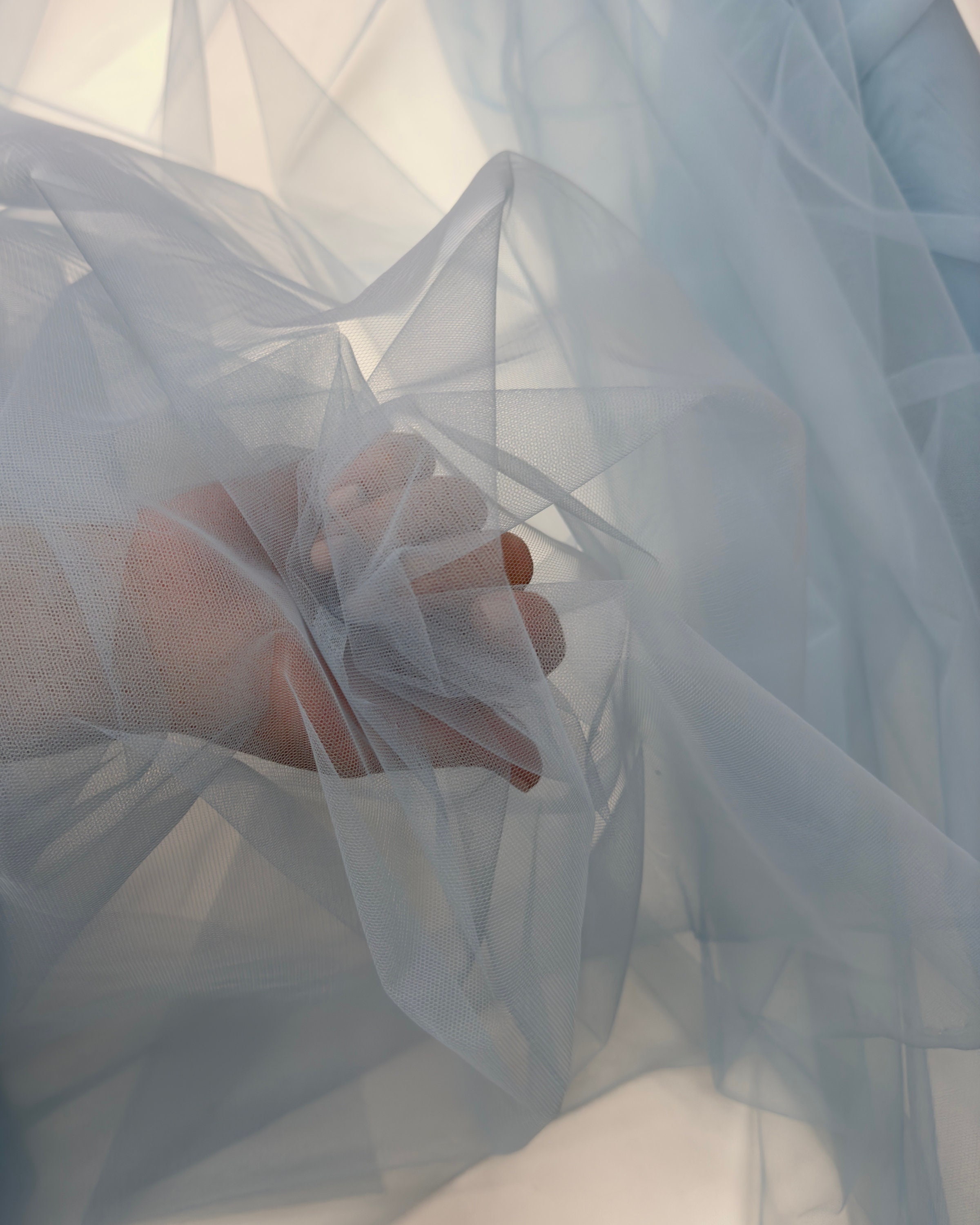 Dusty Blue Tulle Fabric by the Yard, Extra Soft and Matte Italian Tulle ...