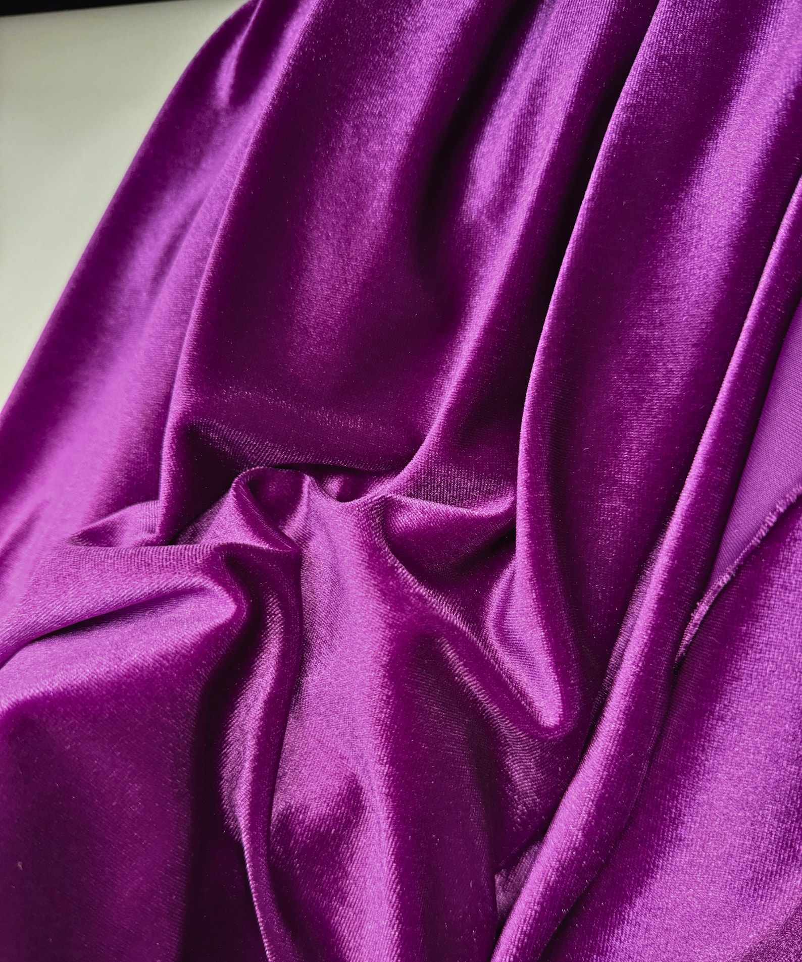 Magenta Velvet Fabric, Stretch Velvet Fabric by the Yard, 4 Way Stretch ...