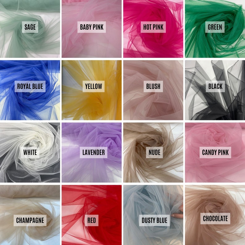 Bridal Tulle Fabric by the Yard, Soft and Stretch Tulle Mesh Fabric 63 ...