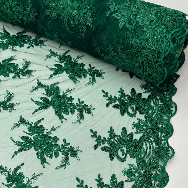 Green Lace Fabric - Etsy