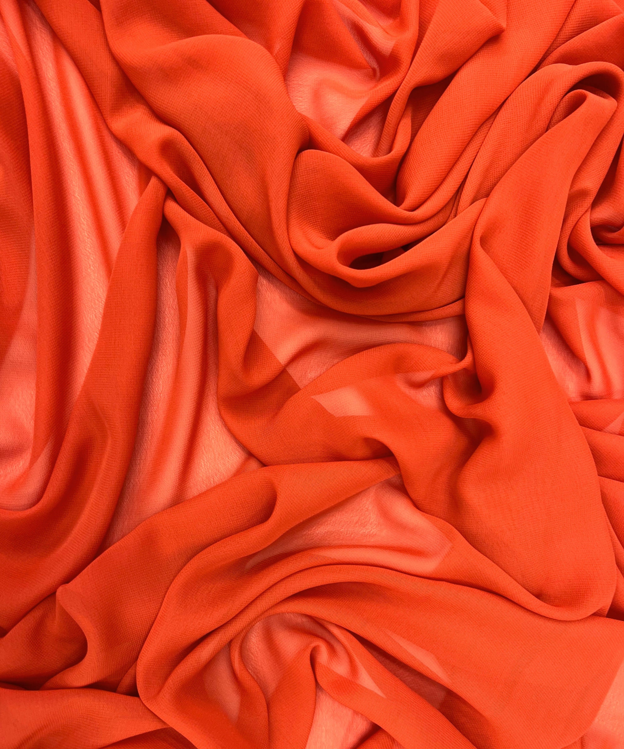 Burnt Orange Chiffon Fabric by the Yard, Burnt Orange Silky Chiffon ...