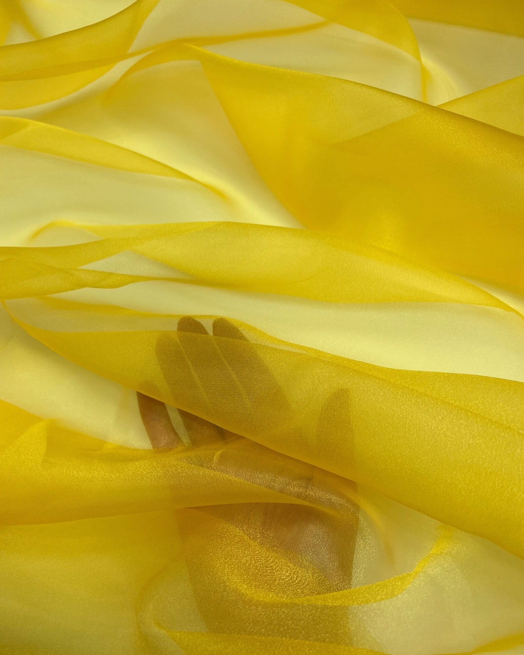 Yellow Organza Fabric by the Yard, Yellow Crystal Organza Fabric ...