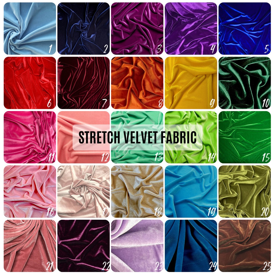 Stretchy Velvet Fabric | 58" Wide Velvet Fabric by the Yard | Many ...