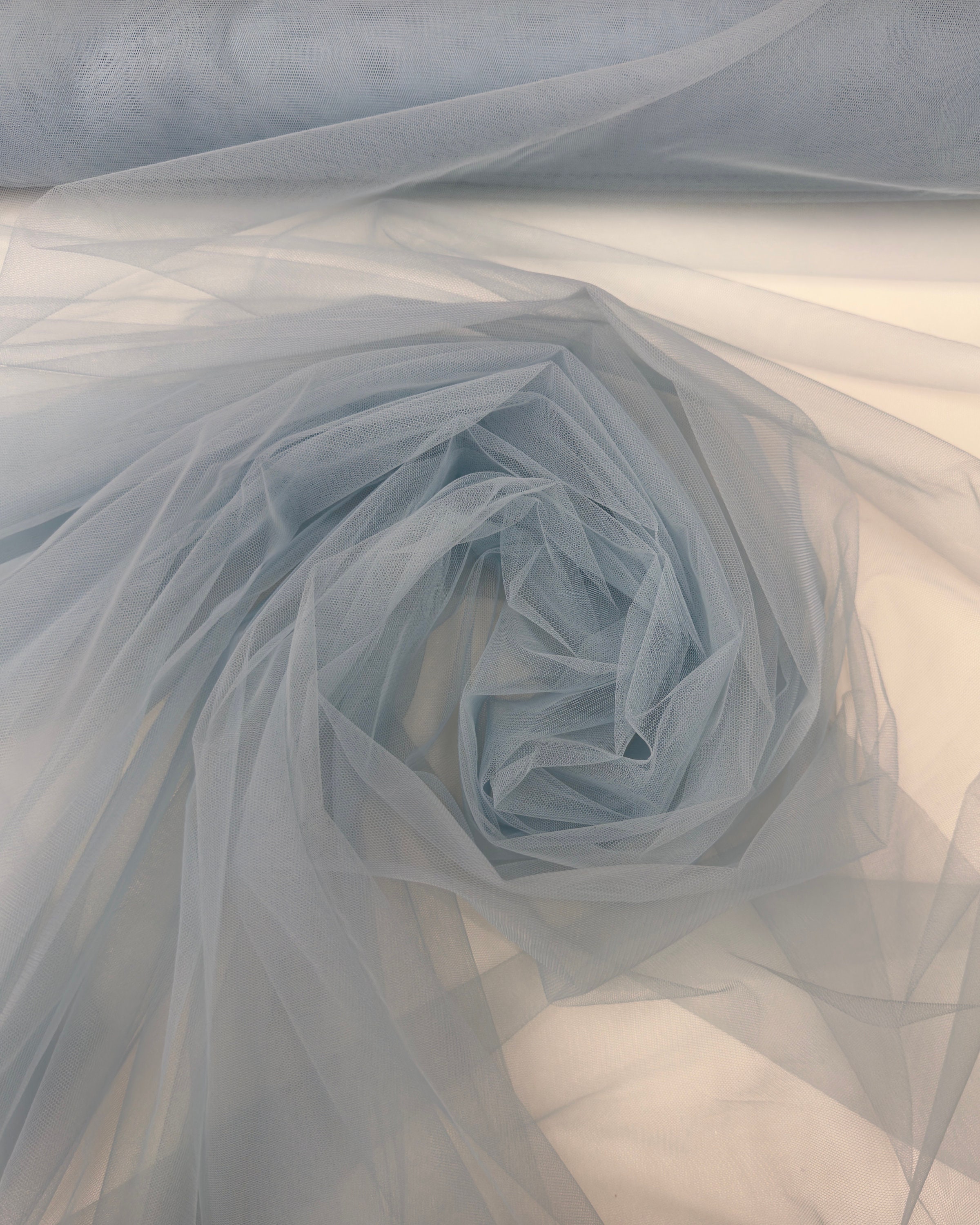 Dusty Blue Tulle Fabric by the Yard, Extra Soft and Matte Italian Tulle ...