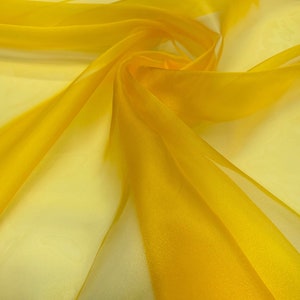 Yellow Organza Fabric by the Yard, Yellow Crystal Organza Fabric ...