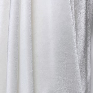 Princess White Velvet Fabric, White Stretch Velvet Fabric by the Yard ...