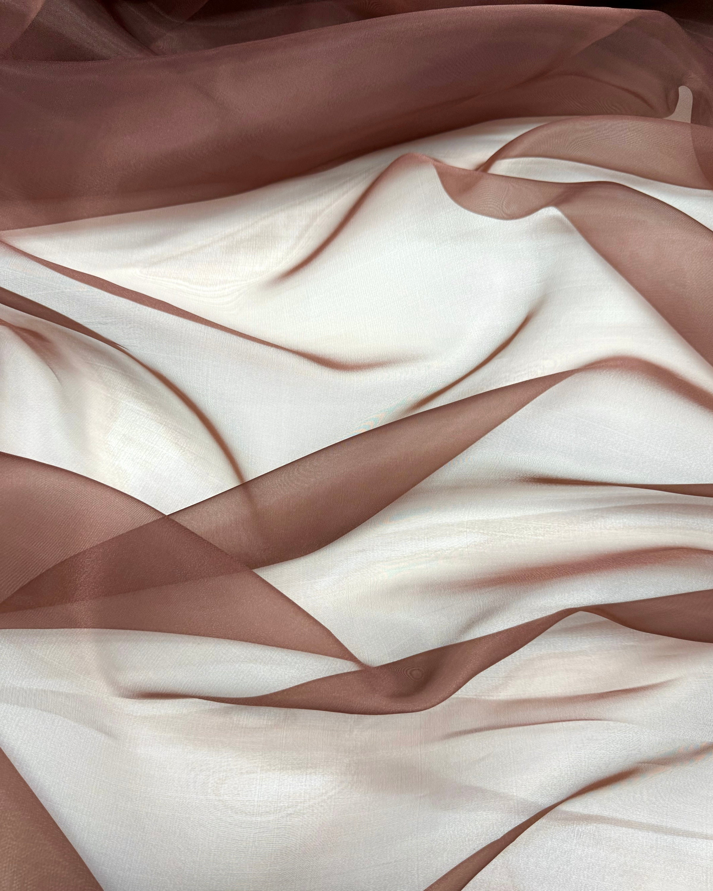 Brown Organza Fabric by the Yard, Brown Crystal Organza Fabric, Brown ...