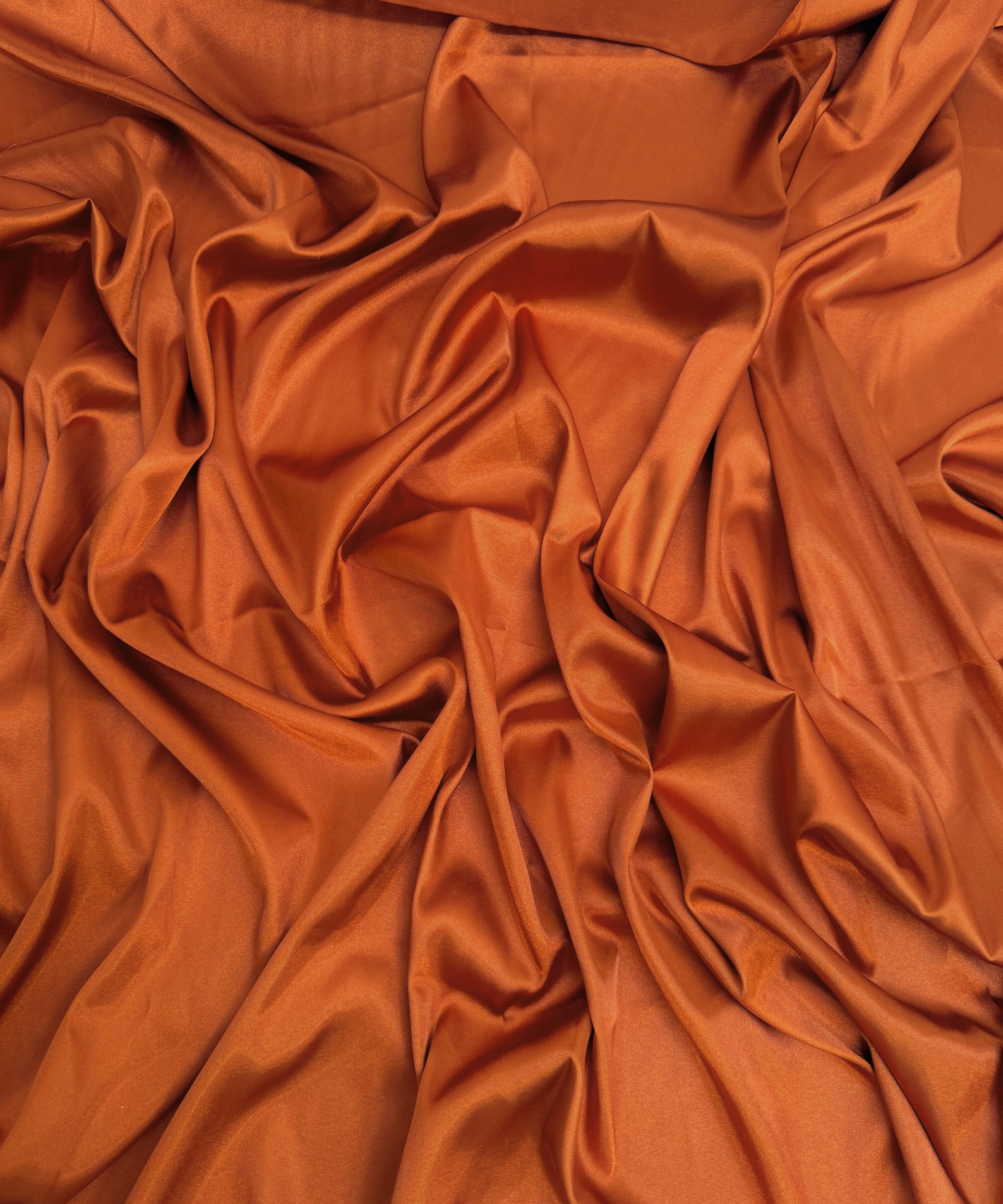 Rust Silky Stretch Satin Fabric by the Yard, Rusty Copper Stretch ...