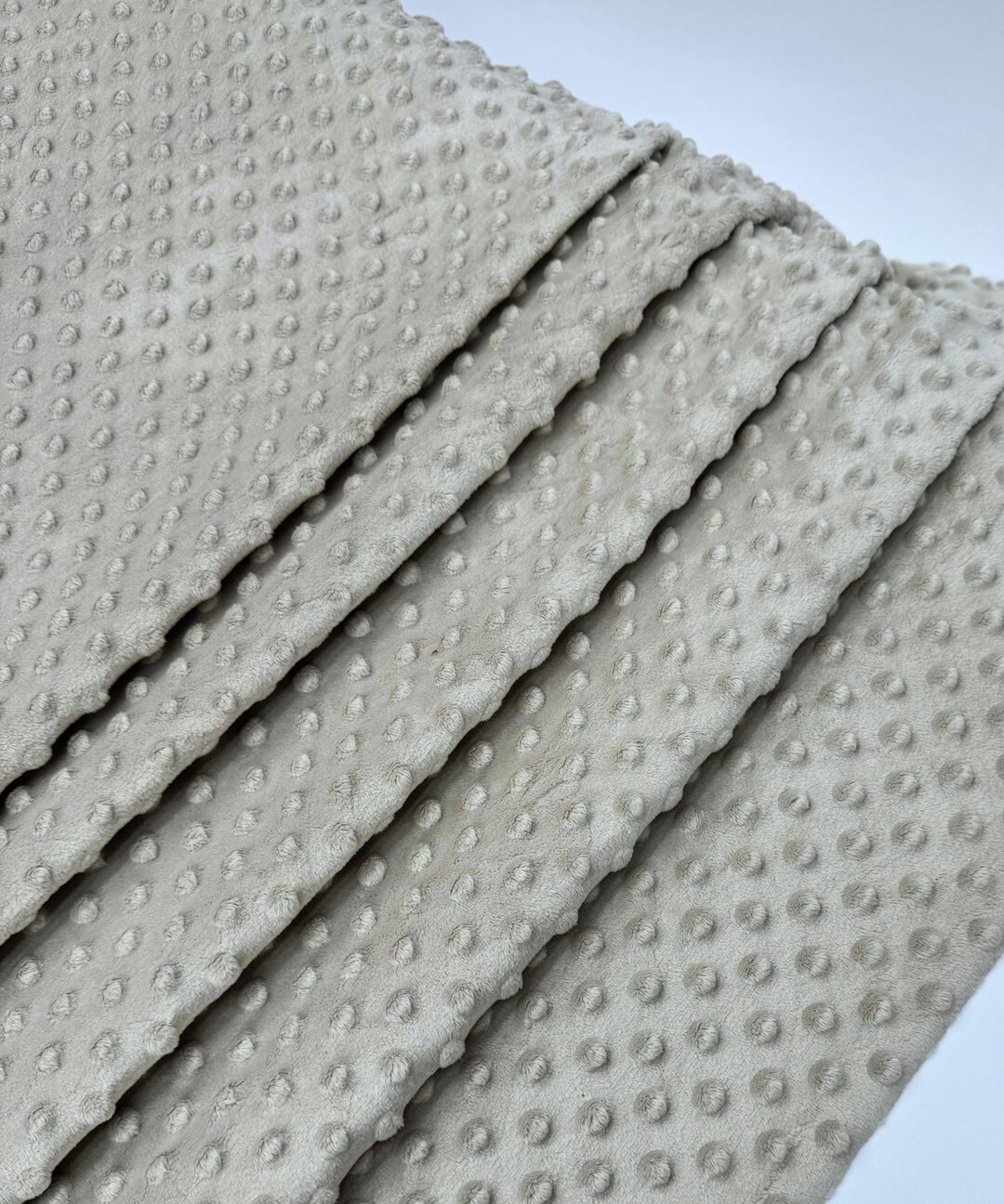 Silver Minky Dot Fleece Fabric by the Yard, Dimple Dot Minkee Fabric ...