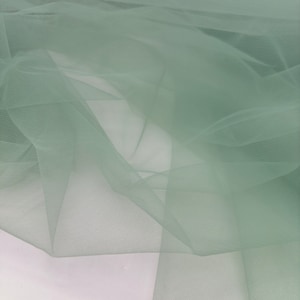 Sage Green Tulle Fabric by the Yard, Extra Soft and Matte Italian Tulle ...