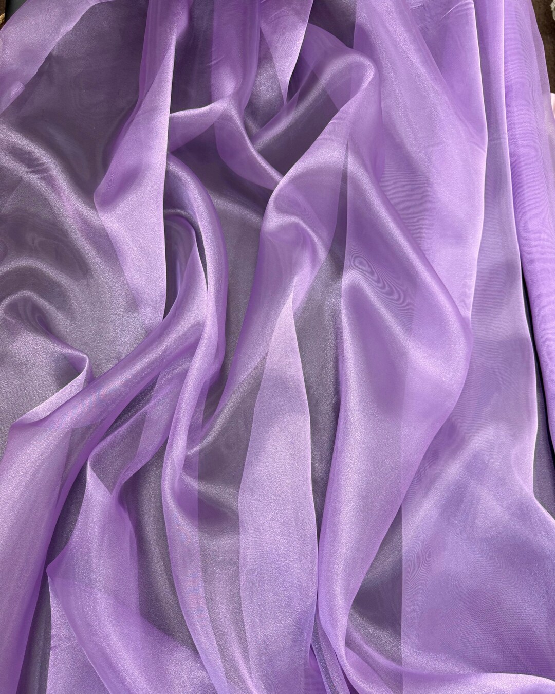Lavender Organza Fabric by the Yard, Lilac Crystal Organza Fabric ...
