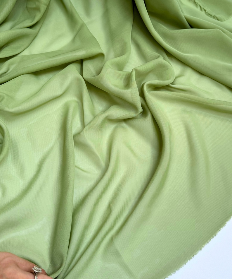 Sage Green Chiffon Fabric by the Yard, High Quality Sage Green Sheer ...