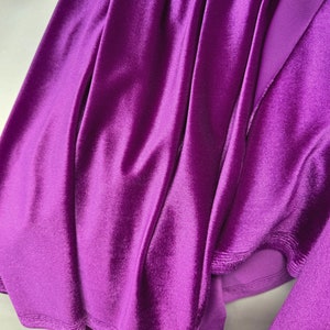 Magenta Velvet Fabric, Stretch Velvet Fabric by the Yard, 4 Way Stretch ...