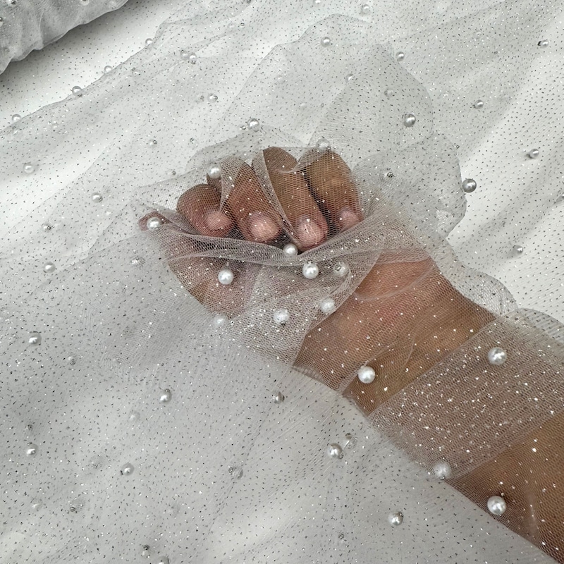 White Studded Veil - Etsy