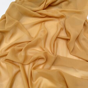 Beige Gold Chiffon by the Yard, Premium Quality Gold Silky Chiffon ...