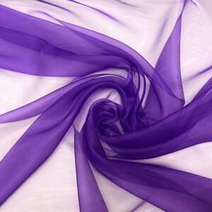 Purple Organza Fabric by the Yard, Purple Crystal Organza Fabric ...