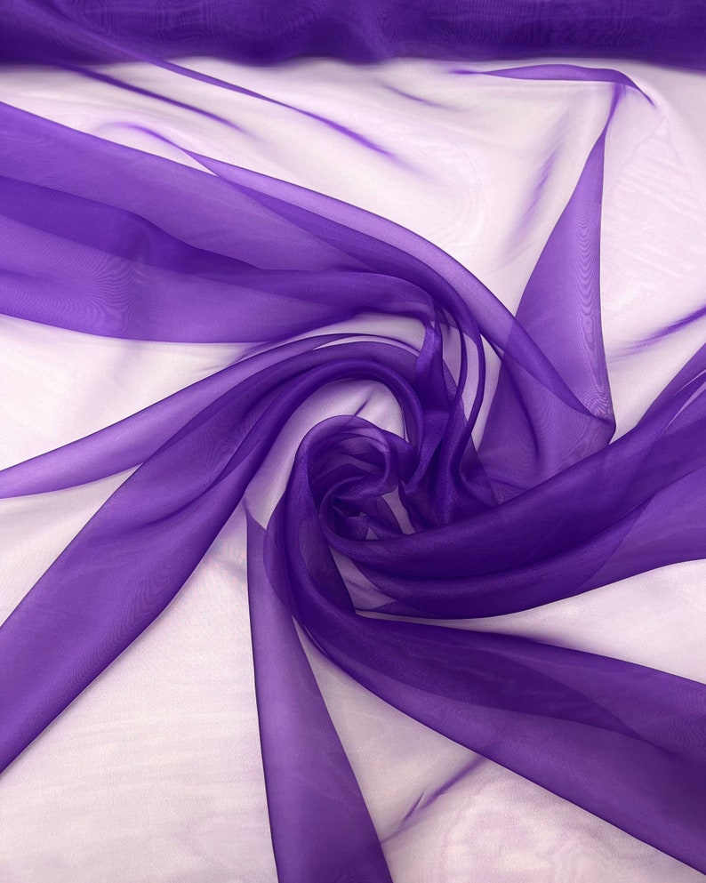 Purple Organza Fabric by the Yard, Purple Crystal Organza Fabric ...