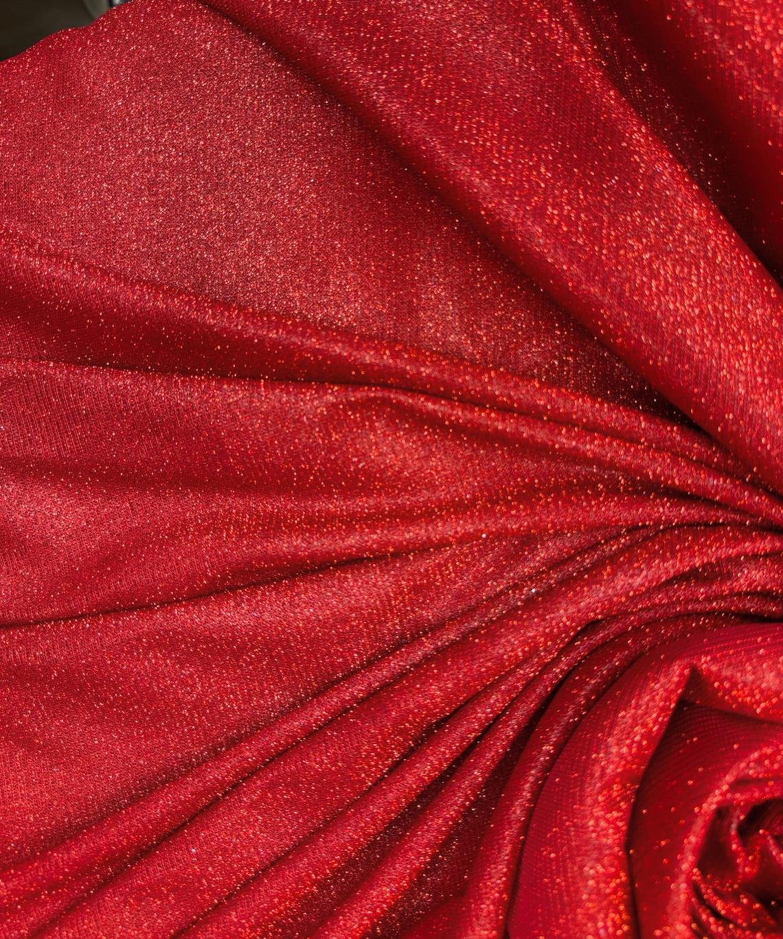 Red Lurex Glitter Fabric, Red Glitter Spandex Knit Fabric by the Yard ...