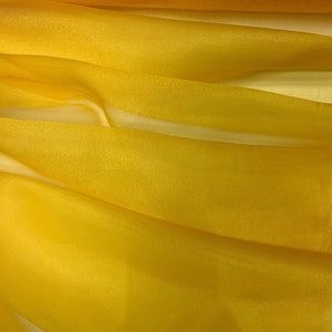 Yellow Organza Fabric by the Yard, Yellow Crystal Organza Fabric ...