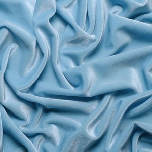 Baby Blue Velvet Fabric, Stretch Velvet Fabric by the Yard, 4 Way ...