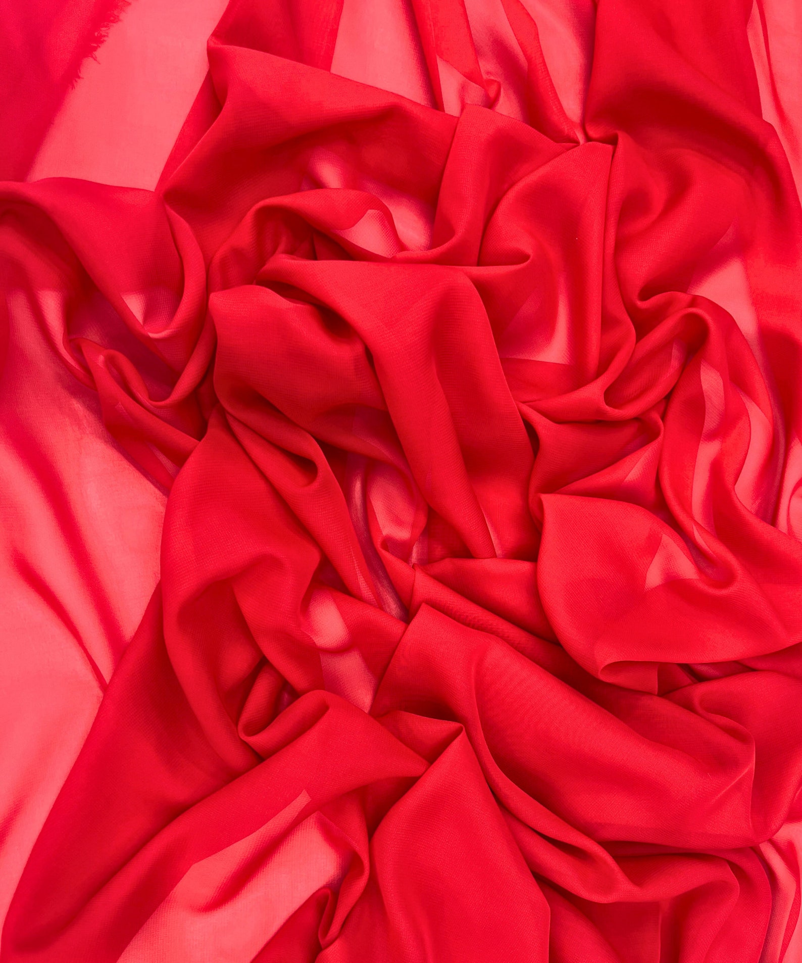 Red Chiffon Fabric by the Yard, High Quality Silky Chiffon, Light ...
