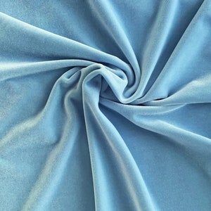 Baby Blue Velvet Fabric, Stretch Velvet Fabric by the Yard, 4 Way ...