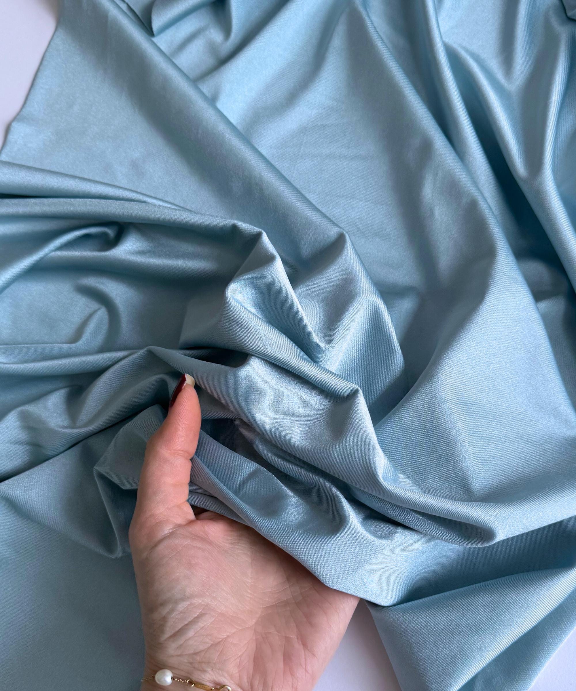 Dusty Blue Milliskin Nylon Spandex Fabric by the Yard, Premium Quality ...