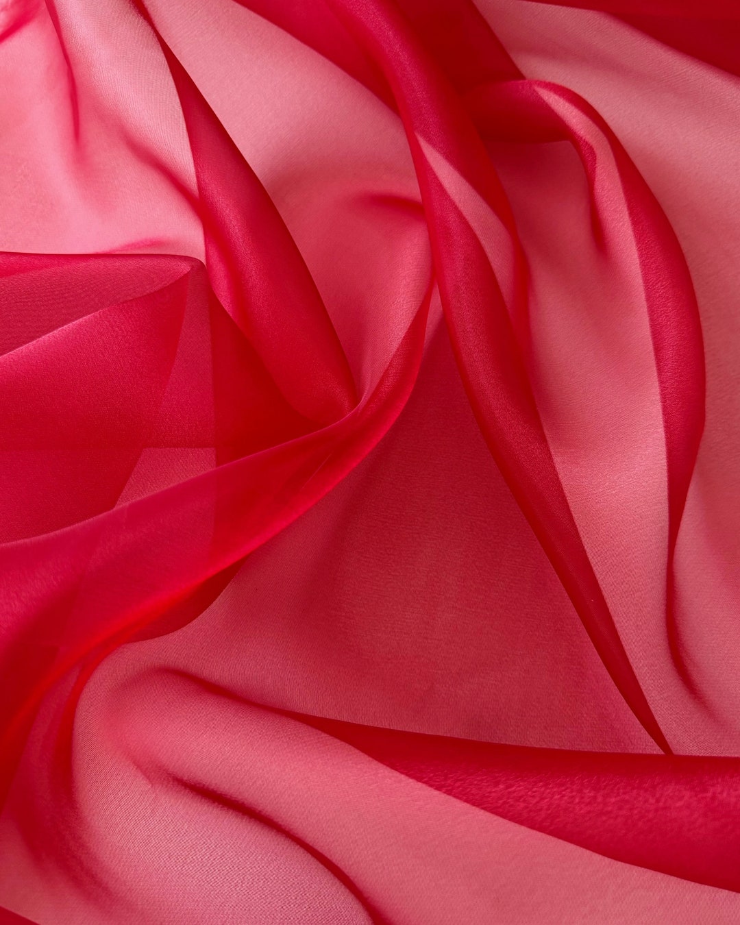 Red Organza Fabric by the Yard, Red Sparkle Crystal Organza Fabric, Red ...