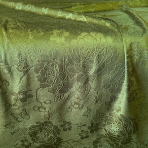 Olive Green Velvet Fabric, Stretch Floral Velvet Fabric by the Yard ...