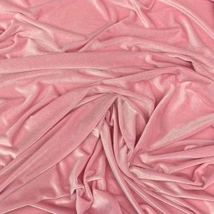 Dusty Pink Velvet Fabric, Stretch Velvet Fabric by the Yard, 4 Way ...