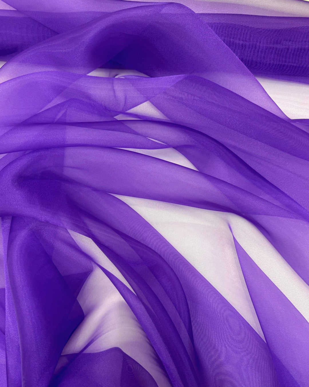 Purple Organza Fabric by the Yard, Purple Crystal Organza Fabric ...