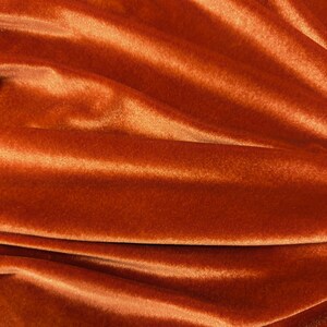 Burnt Orange Velvet Fabric, Stretch Velvet Fabric by the Yard, 4 Way ...