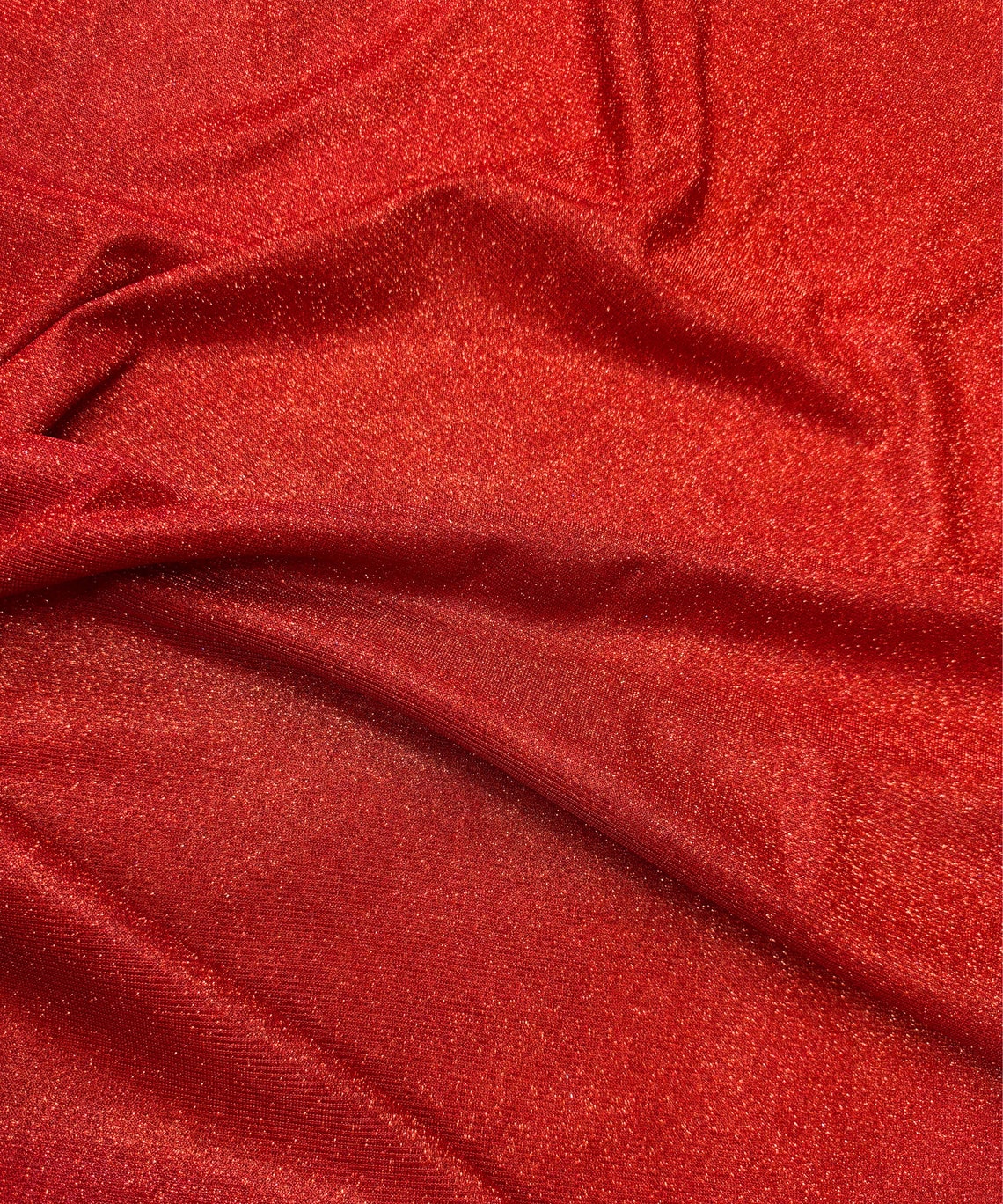Red Lurex Glitter Fabric, Red Glitter Spandex Knit Fabric by the Yard ...