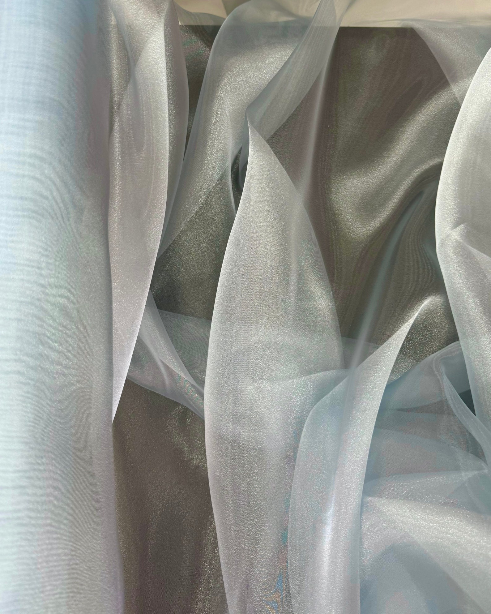 Light Blue Organza Fabric by the Yard, Baby Blue Organza Fabric, Baby ...