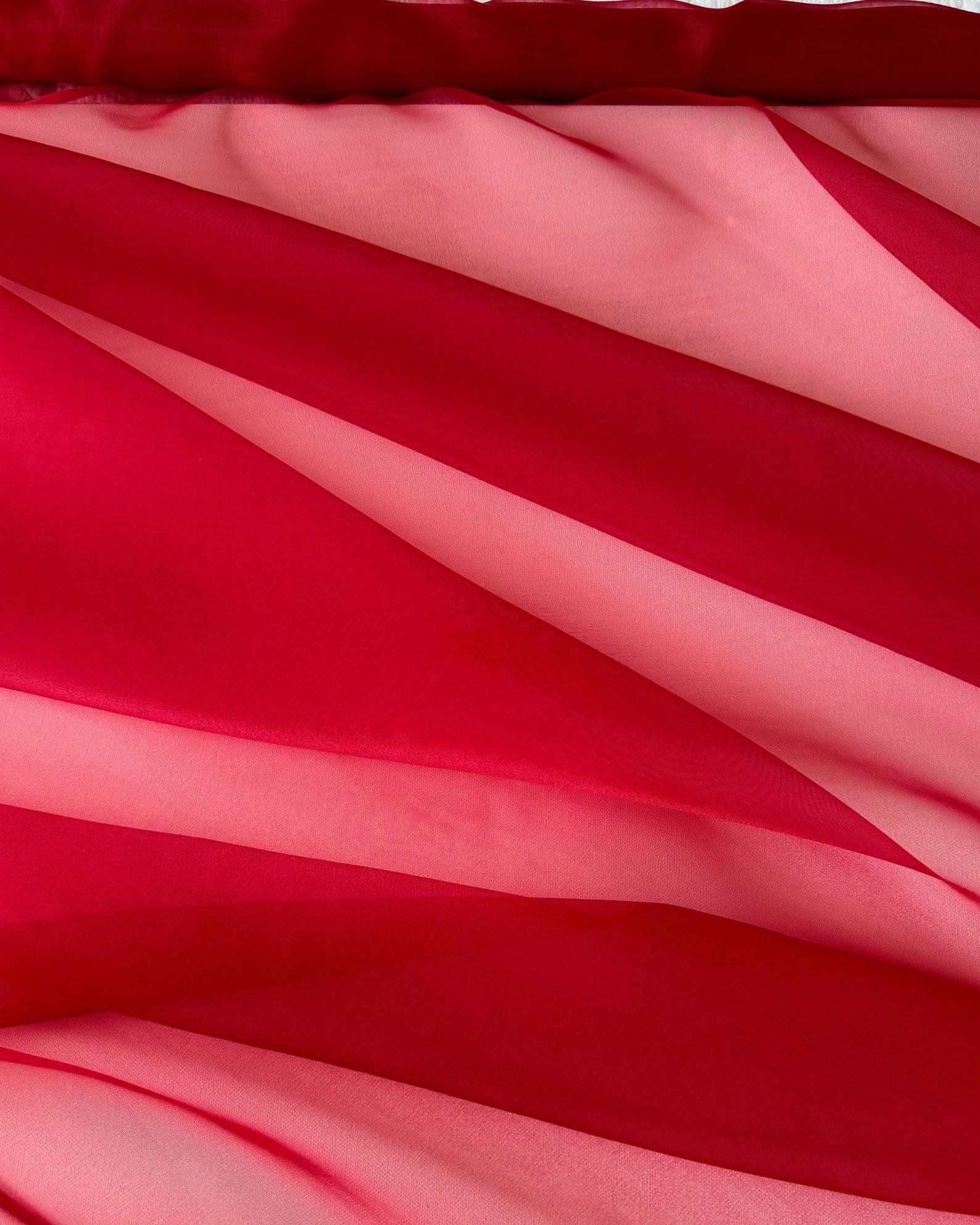 Red Organza Fabric by the Yard, Red Sparkle Crystal Organza Fabric, Red ...