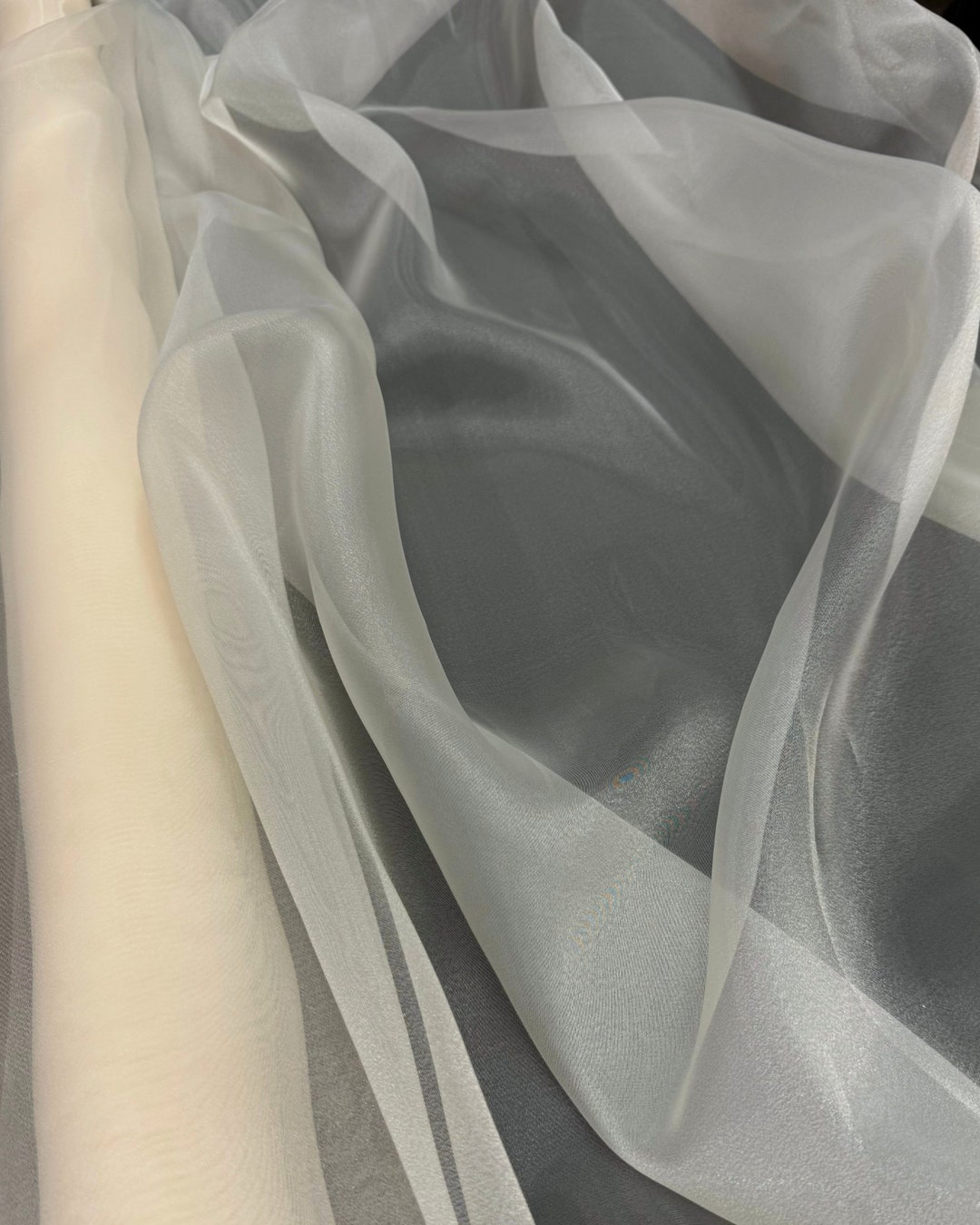 Ivory Organza Fabric by the Yard, Ivory Crystal Organza Fabric, Ivory ...