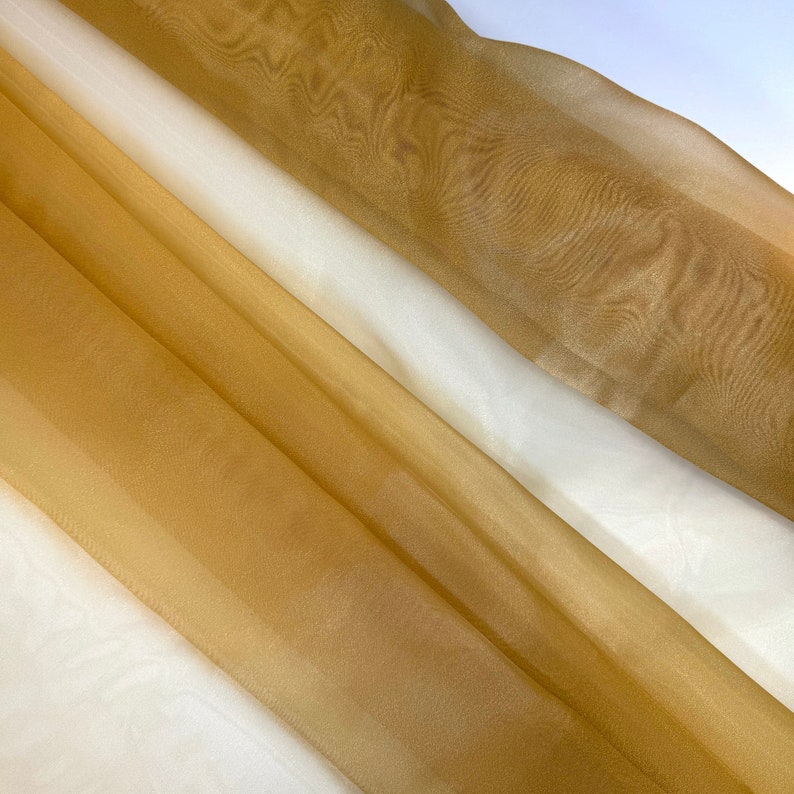 Gold Organza Fabric by the Yard, Gold Crystal Organza Fabric, Sheer ...