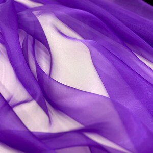 Purple Organza Fabric by the Yard, Purple Crystal Organza Fabric ...