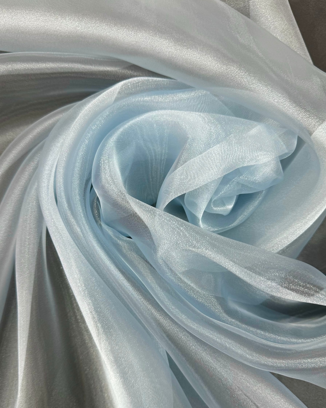 Light Blue Organza Fabric by the Yard, Baby Blue Organza Fabric, Baby ...