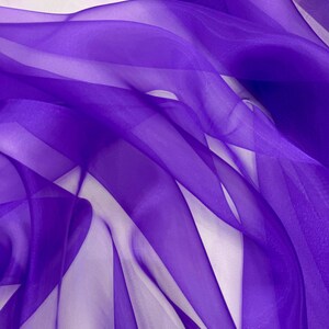 Purple Organza Fabric by the Yard, Purple Crystal Organza Fabric ...