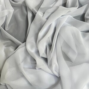 White Chiffon Fabric by the Yard, Premium Quality White Sheer Chiffon ...