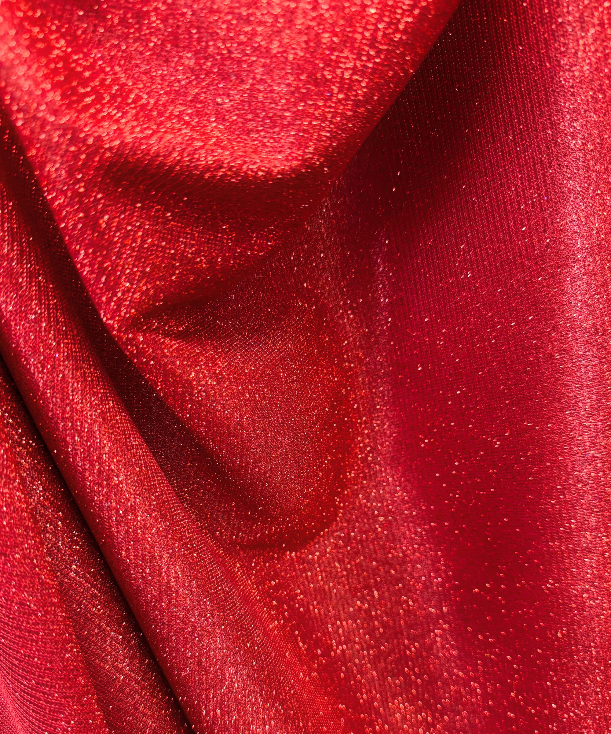 Red Lurex Glitter Fabric, Red Glitter Spandex Knit Fabric by the Yard ...