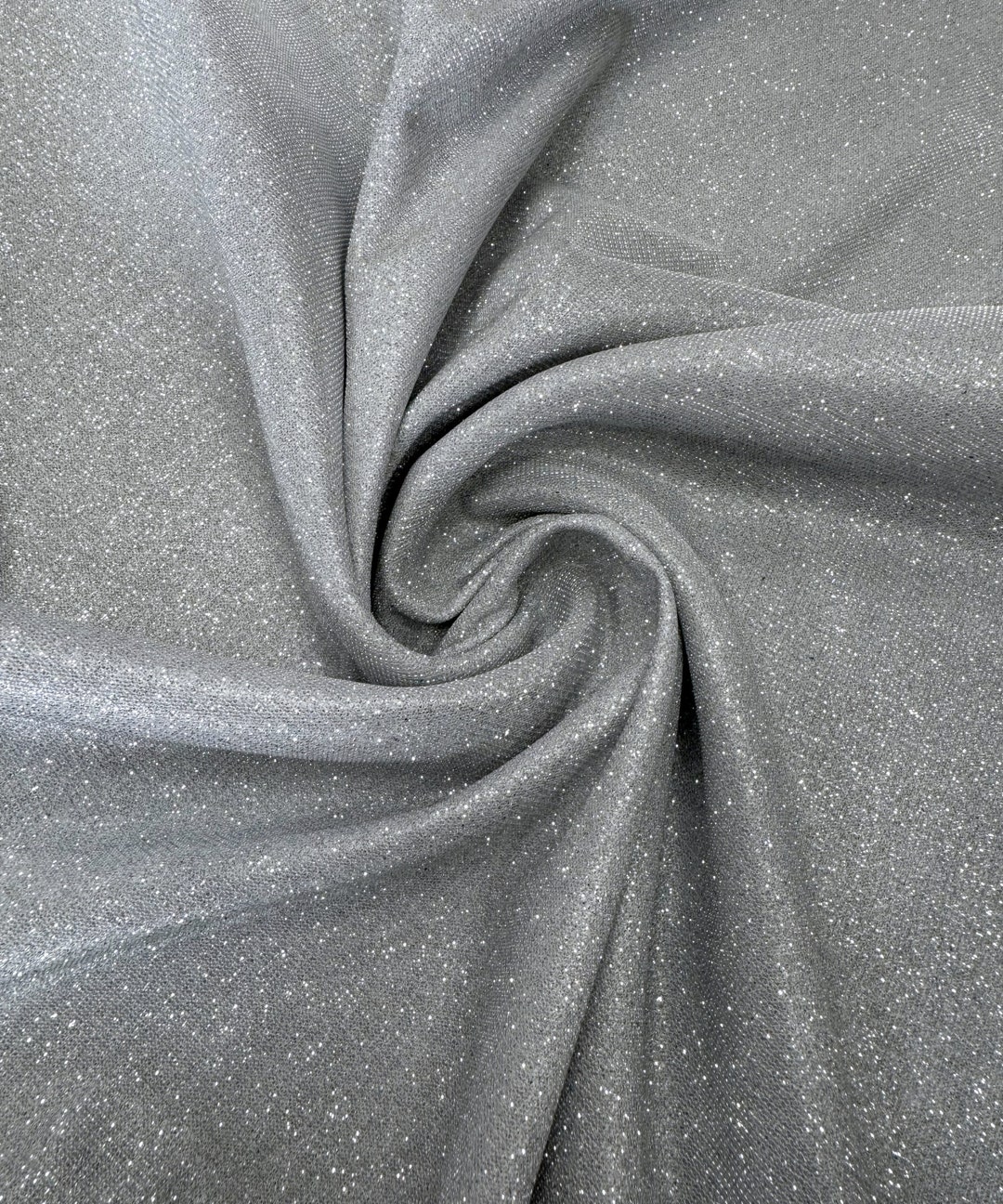 Light Silver Lurex Glitter Fabric, Gray Glitter Spandex Knit Fabric by ...