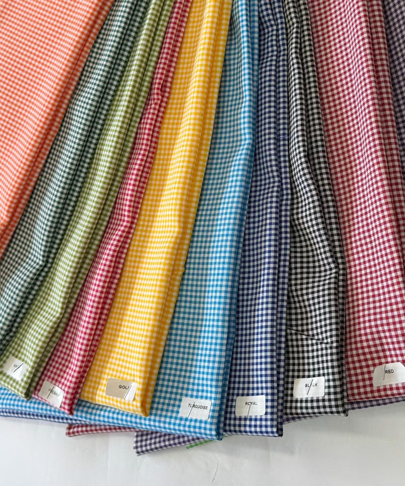 Hunter Green Gingham Checked Fabric by Yard 1/8” Inch Poly Cotton ...