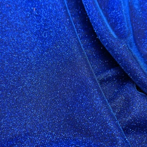 Royal Blue Lurex Glitter Fabric,blue Glitter Spandex Knit Fabric by the ...
