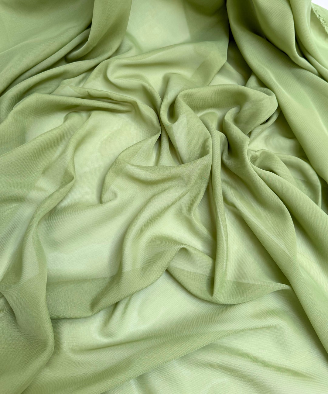 Sage Green Chiffon Fabric by the Yard, High Quality Sage Green Sheer ...