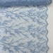 Light Blue Lace Fabric, Blue Embroidered Lace Fabric, Floral Embroidery ...