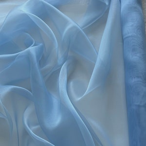 Baby Blue Crystal Organza Fabric by the Yard, Light Blue Organza Fabric ...